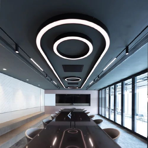 Linear Light 40-60-80W Black Curves Countersunk - كهرباء المشاريع